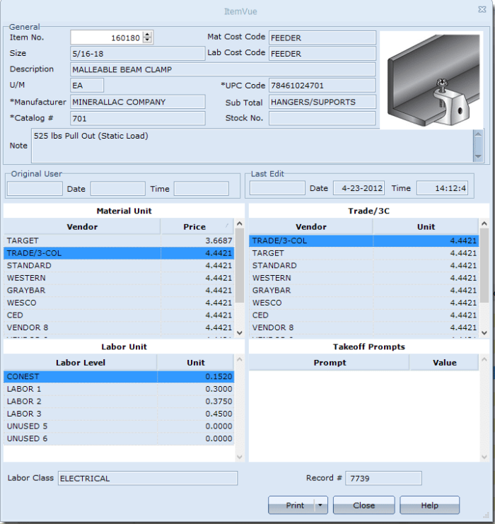 ConEst IntelliBid ItemVue, AssemblyVue & JobVue | Conest Software Systems